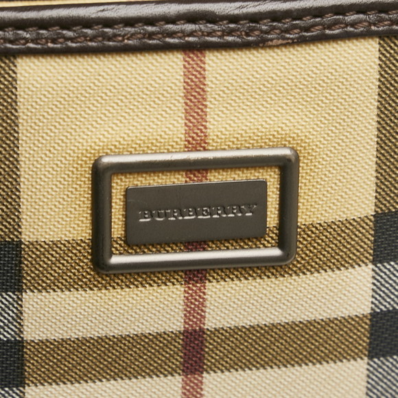 Burberry | Bags | Burberry Nova Check Handbag Beige Pvc Leather Ladies ...